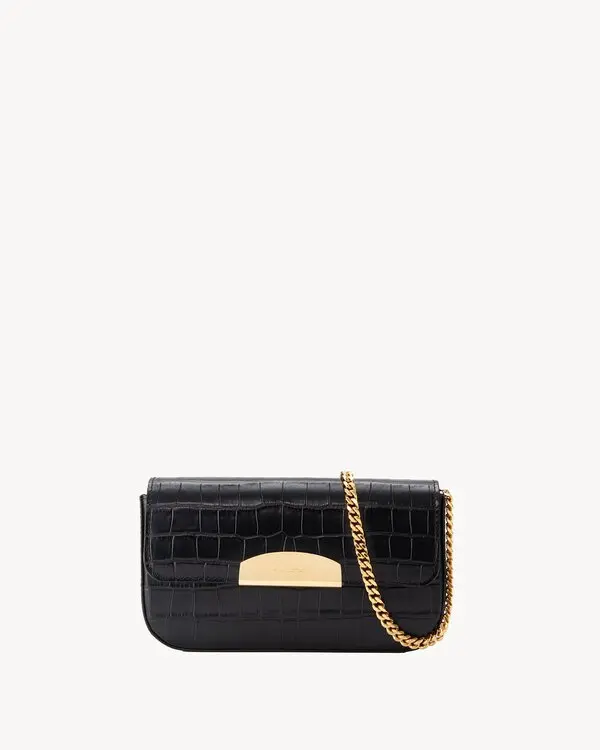 NILI LOTAN Le Mia Embossed Croc Chain Bag