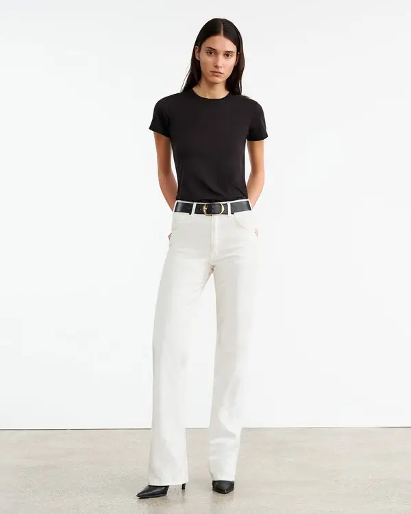 NILI LOTAN Joan High-rise Slim Straight Leg Jeans - Cream
