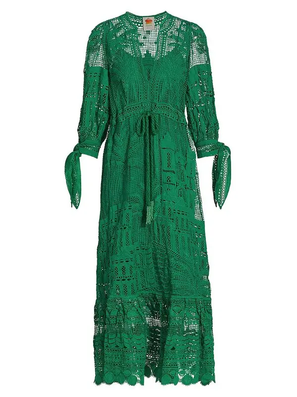 green morada boa guipure dress Buy Farm Rio Lace Midi-dress - At 69% Off Boa guipire