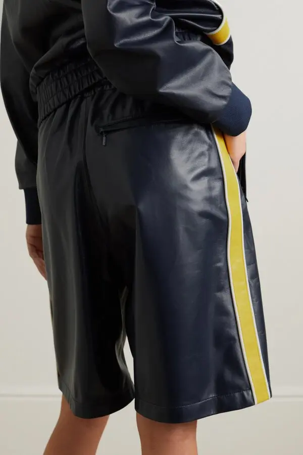 Loewe Striped Leather Shorts