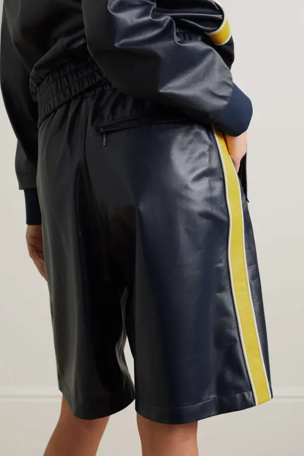 Loewe Striped Leather Shorts