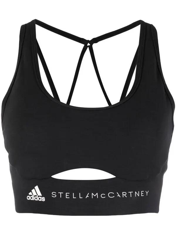 Adidas By Stella McCartney Logo-print Bralette Top - Black