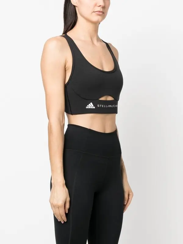 Adidas By Stella McCartney Logo-print Bralette Top - Black