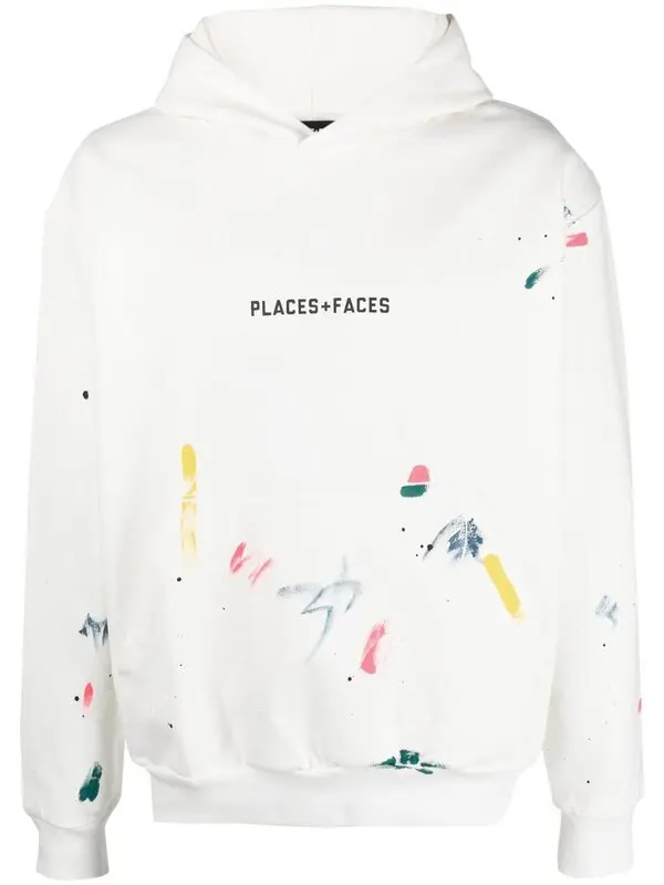 PLACES+FACES Paint-spatter Ogo Hoodie