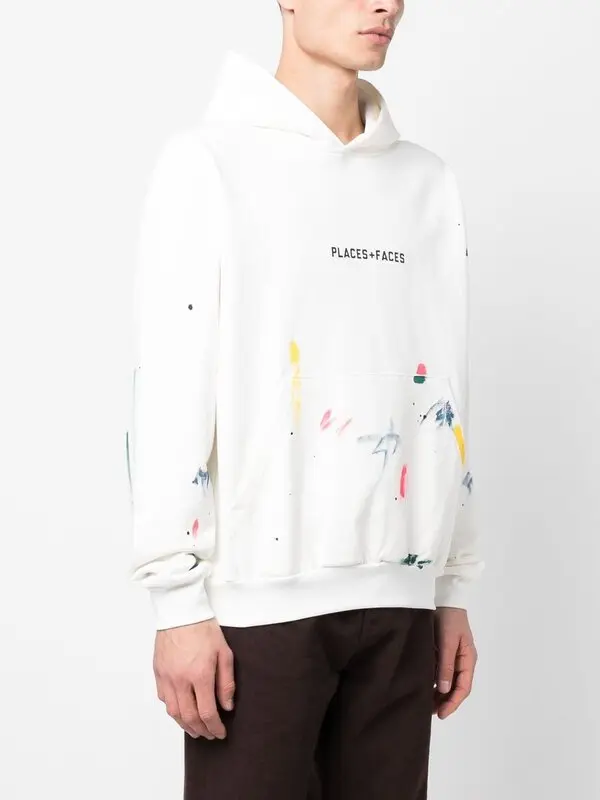 PLACES+FACES Paint-spatter Ogo Hoodie