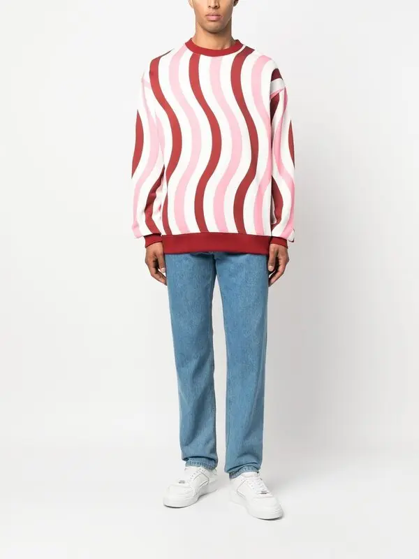 Camper Wave-print Cotton Sweatshirt - Pink