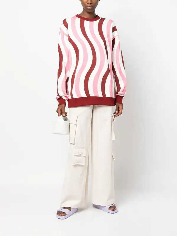 Camper Wave-print Cotton Sweatshirt - Pink