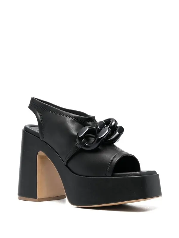 Stella McCartney 125mm Chain-link Block Heel Sandals - Black