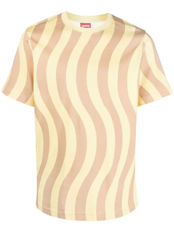 Camper Wave-print T-shirt - Yellow