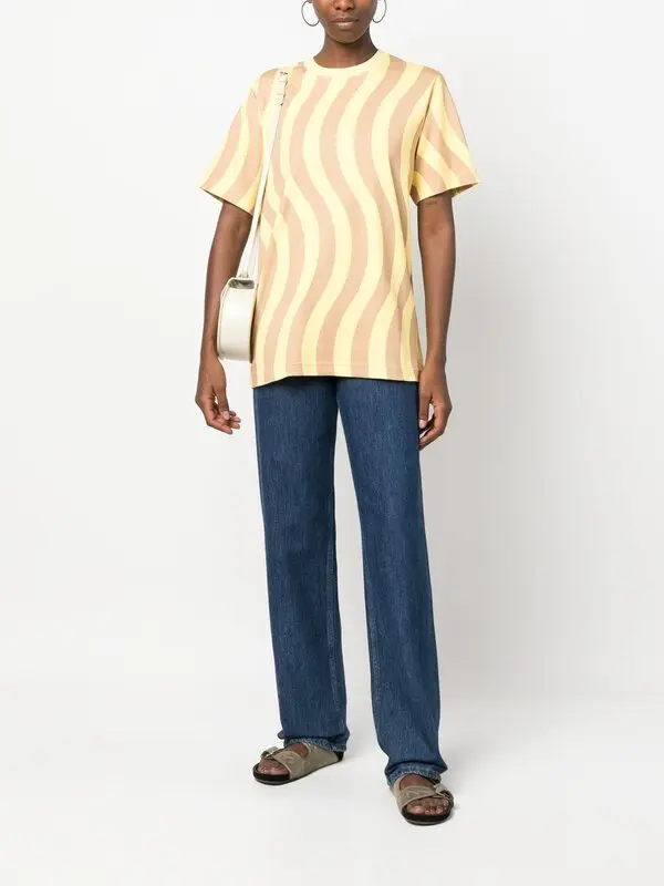 Camper Wave-print T-shirt - Yellow