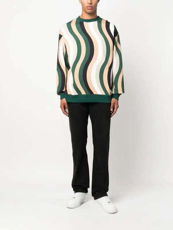 Camper Wave-pattern Cotton Sweatshirt - White