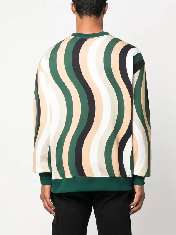 Camper Wave-pattern Cotton Sweatshirt - White