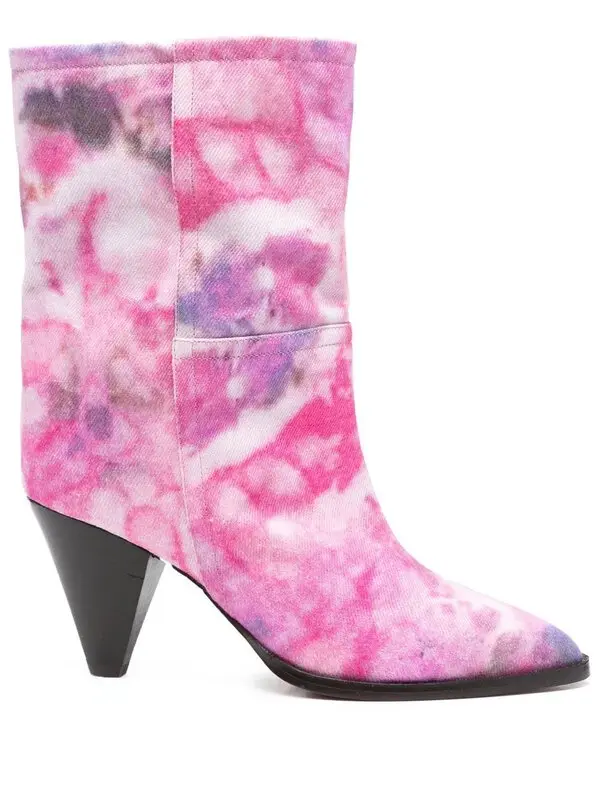 Isabel Marant 65mm Rouxa Tie-dye Denim Boots