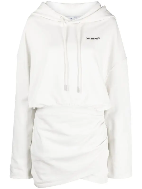 Off-White Hoodie Minidress - White
