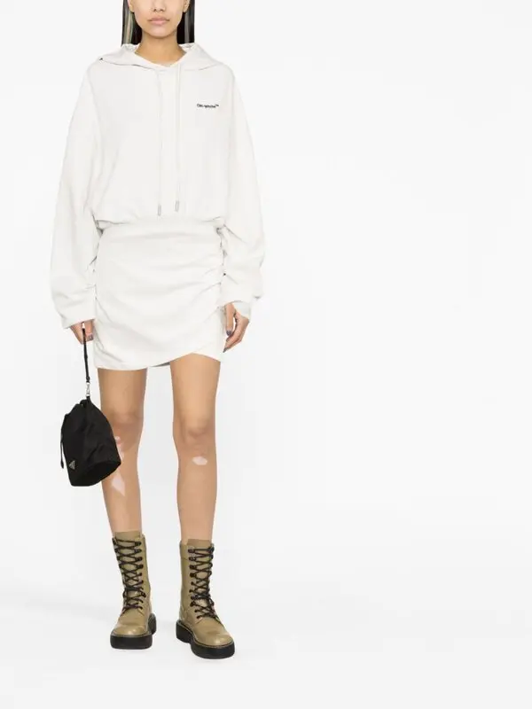 Off-White Hoodie Minidress - White
