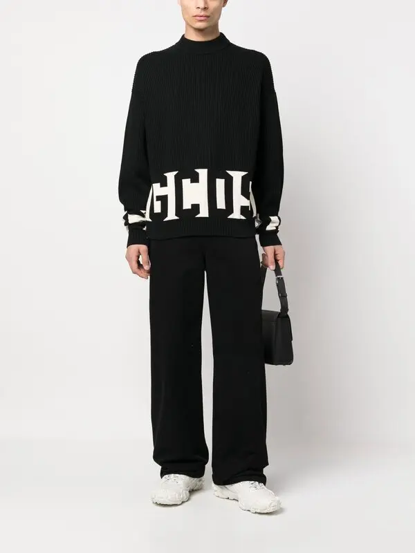 Gcds Ribbed Knit Logo Jumper
