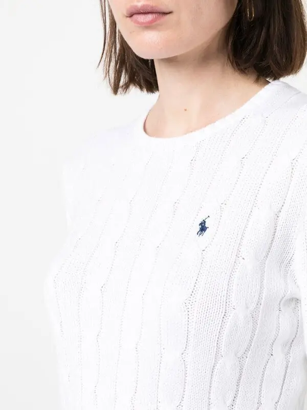 Polo Ralph Lauren Julianna Cable-knit Jumper - White