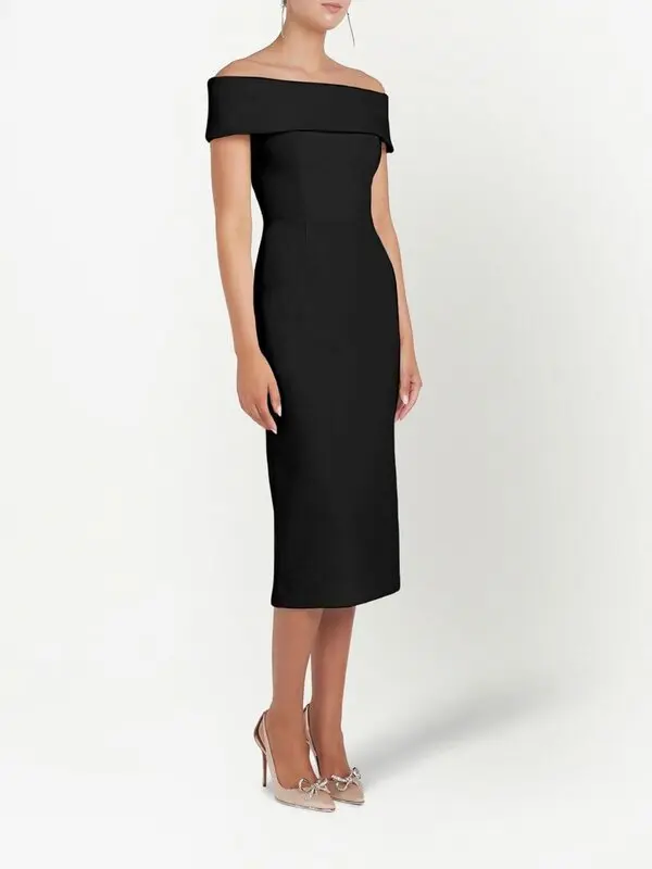 Rebecca Vallance Amore Off-shoulder Midi Dress - Black