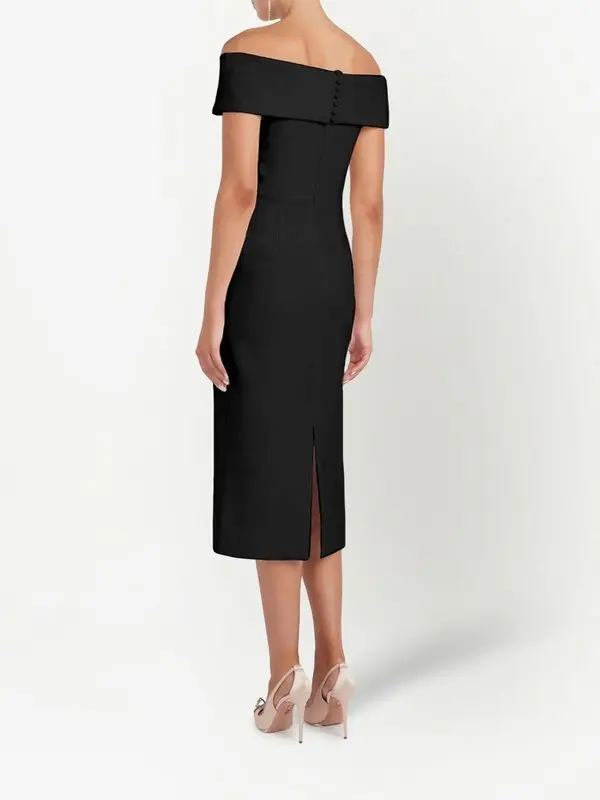 Rebecca Vallance Amore Off-shoulder Midi Dress - Black