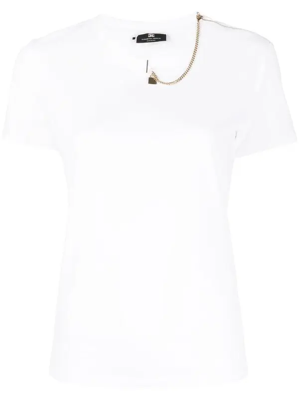 Elisabetta Franchi Chain-detail Cotton T-shirt