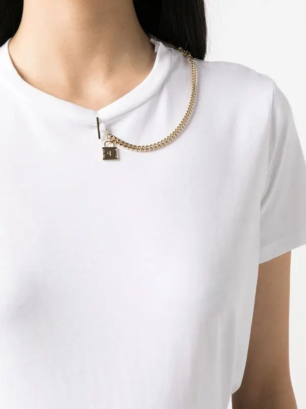 Elisabetta Franchi Chain-detail Cotton T-shirt