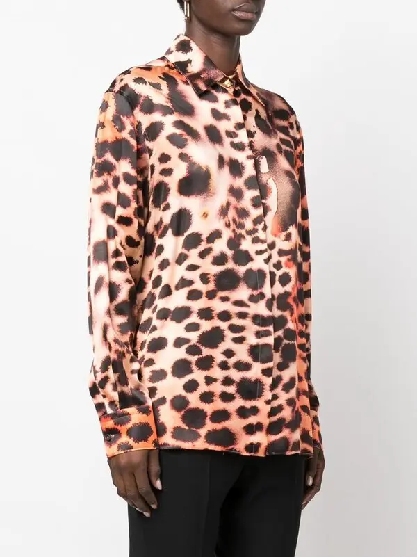 Roberto Cavalli Silk Leopard-print Blouse