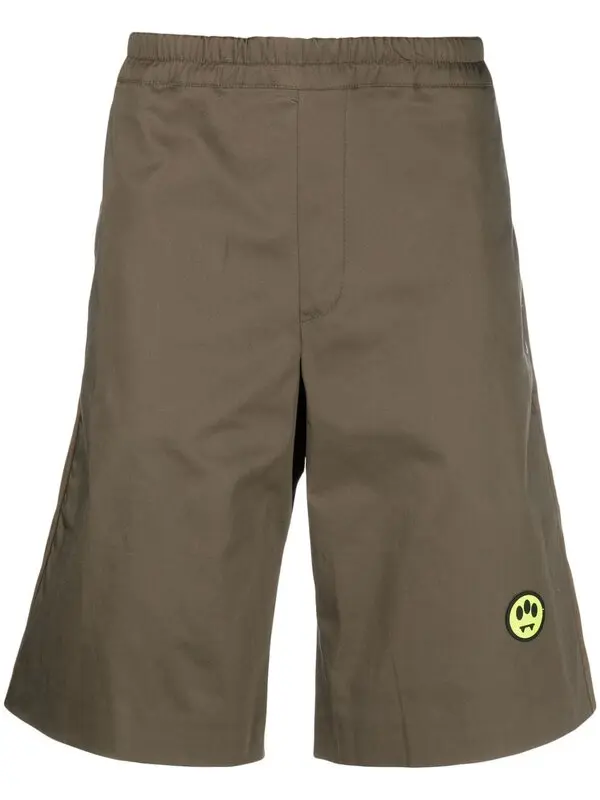 BARROW Logo-patch Bermuda Shorts - Green