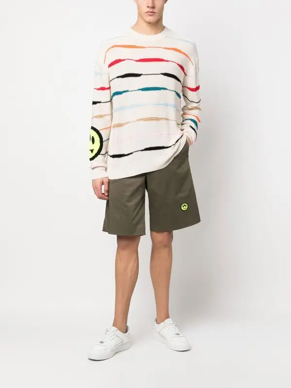BARROW Logo-patch Bermuda Shorts - Green