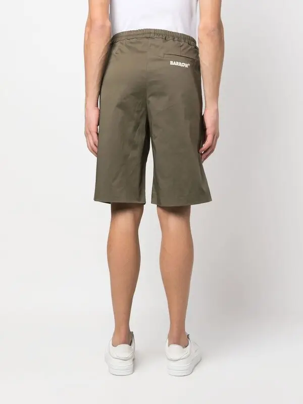 BARROW Logo-patch Bermuda Shorts - Green