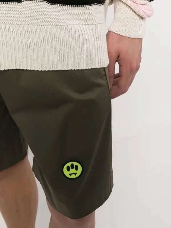 BARROW Logo-patch Bermuda Shorts - Green