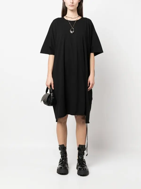 asymmetric t-shirt dress ASOS EDITION jersey ribbed midi t-shirt dress with asymmetric hem in gray
