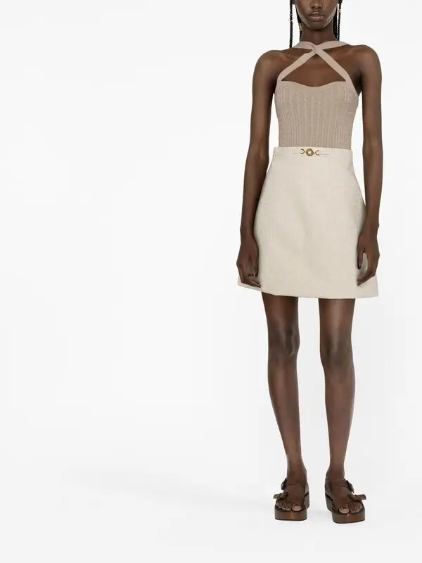 PATOU Medallion A-line Skirt - Neutrals