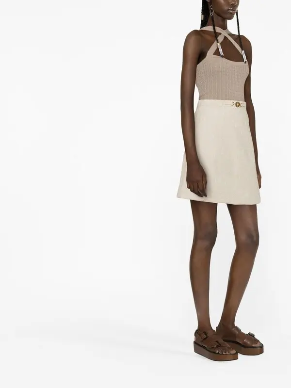 PATOU Medallion A-line Skirt - Neutrals