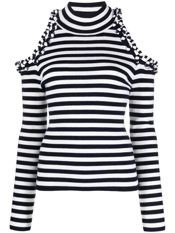 Monse Cold-shoulder Striped Jumper