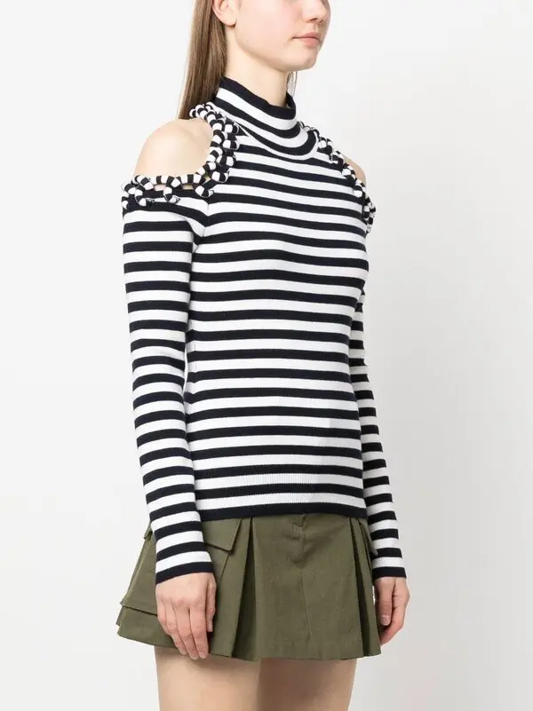 Monse Cold-shoulder Striped Jumper