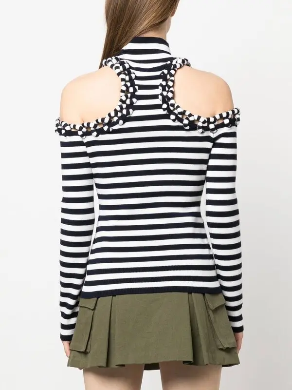 Monse Cold-shoulder Striped Jumper