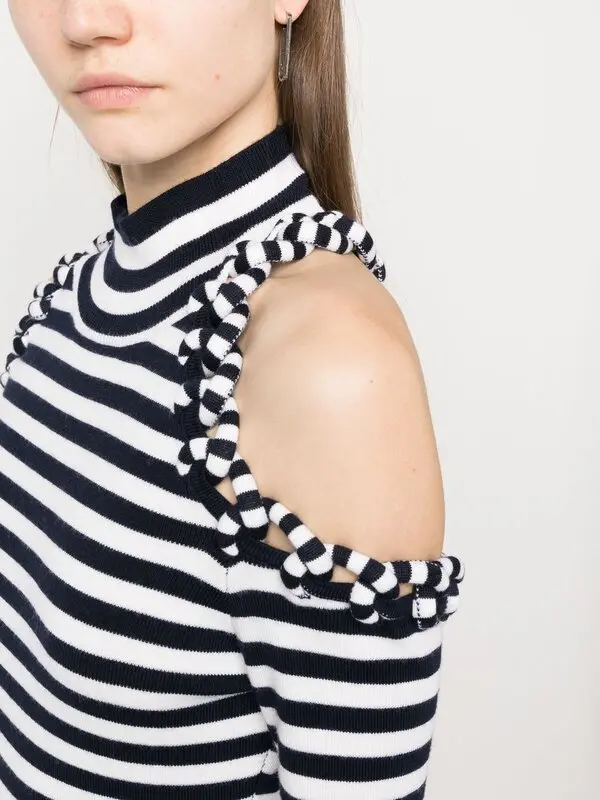 Monse Cold-shoulder Striped Jumper