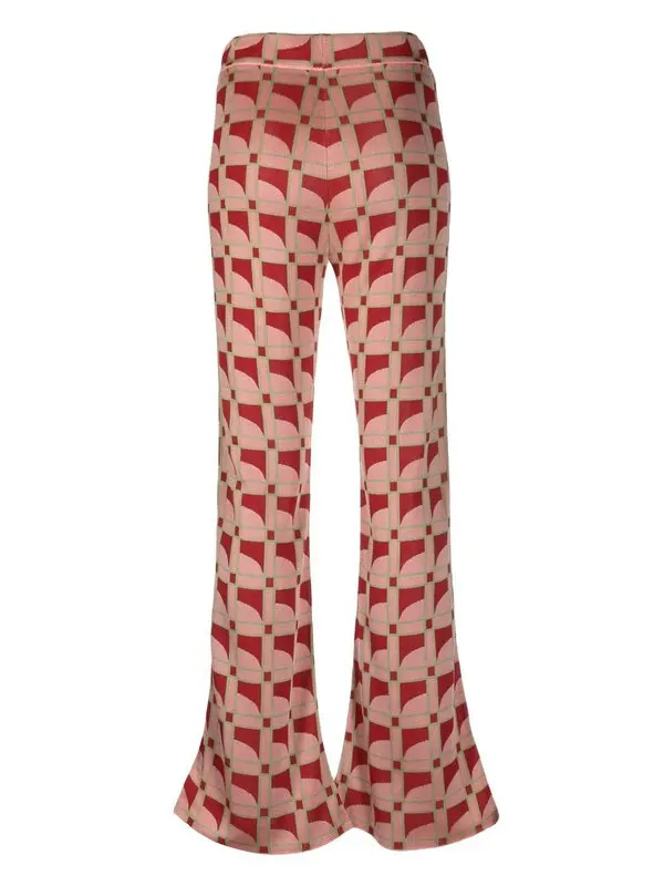 PAULA Moonstone Flared Jacquard Trousers - Pink