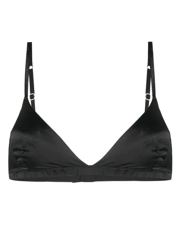 MAISON CLOSE Silk Triangle Cup Bra - Black