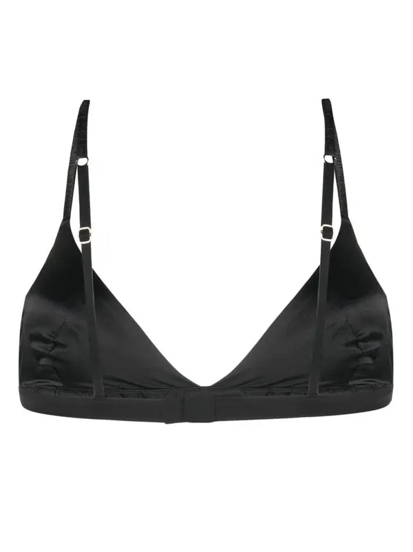 MAISON CLOSE Silk Triangle Cup Bra - Black