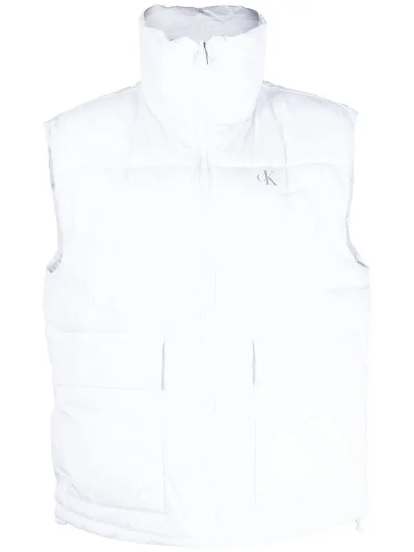 Calvin Klein Logo-print Padded Gilet - White