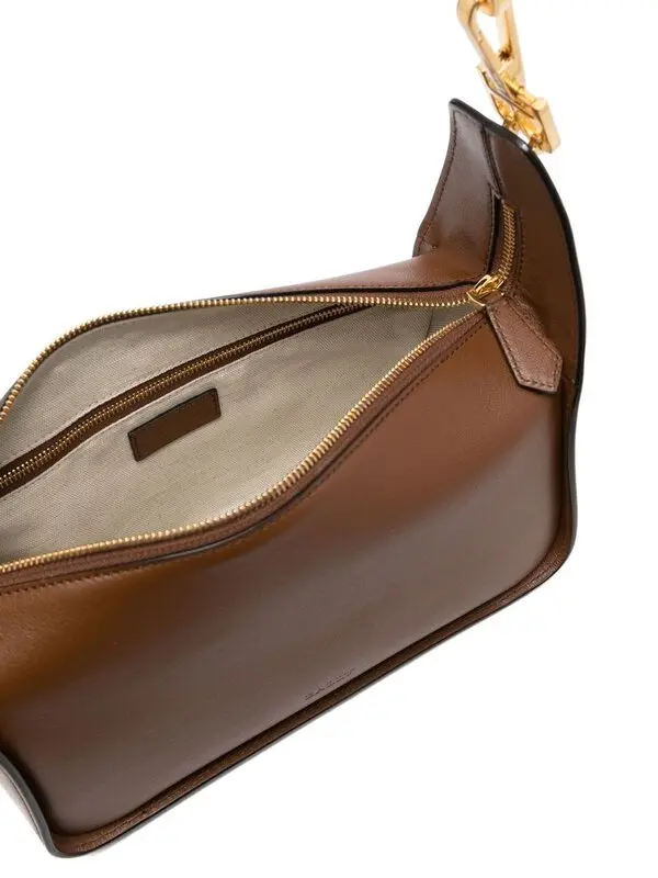 Bally B-Hook Leather Shoulder Bag In Brown - 28% Off | Editorialist