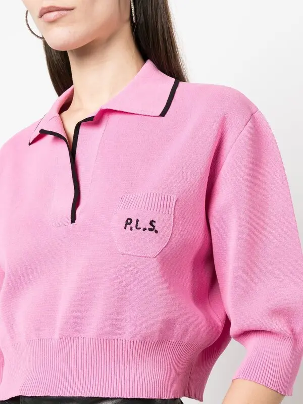 Philosophy Di Lorenzo Serafini Cropped Polo-collar Sweater