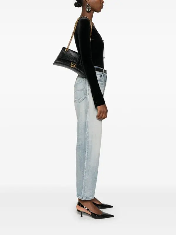 Balenciaga Small Crush Shoulder Bag - Black