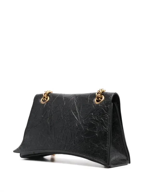 Balenciaga Small Crush Shoulder Bag - Black
