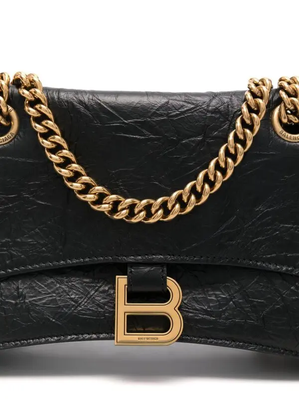 Balenciaga Small Crush Shoulder Bag - Black