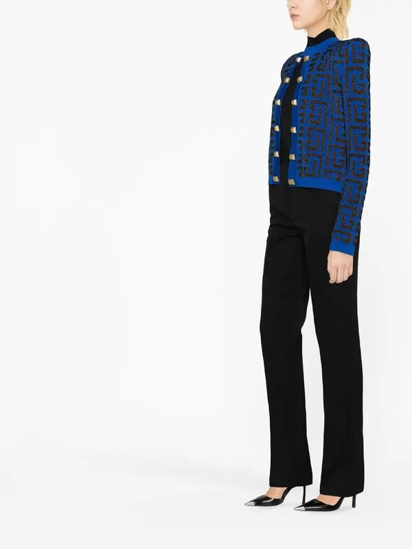 Balmain Monogram Jacquard Cropped Jacket
