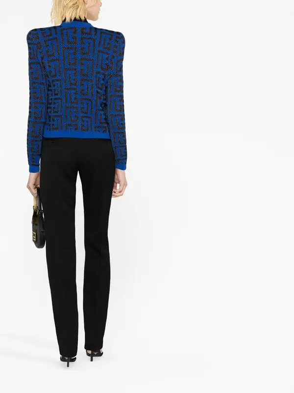 Balmain Monogram Jacquard Cropped Jacket