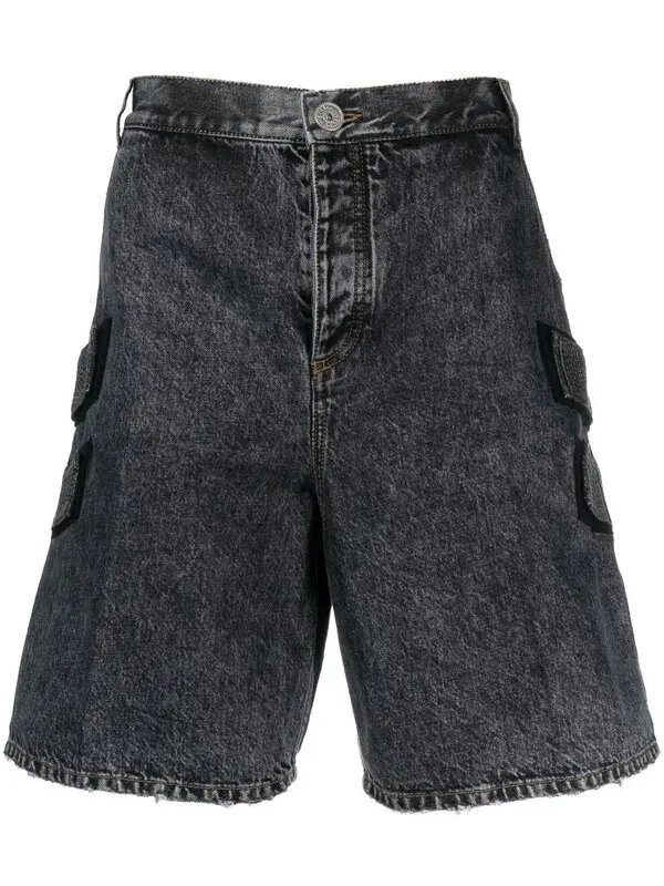 Balmain Acid-wash Denim Shorts