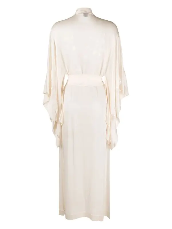 Carine Gilson Lace-trim Butterfly Silk Robe